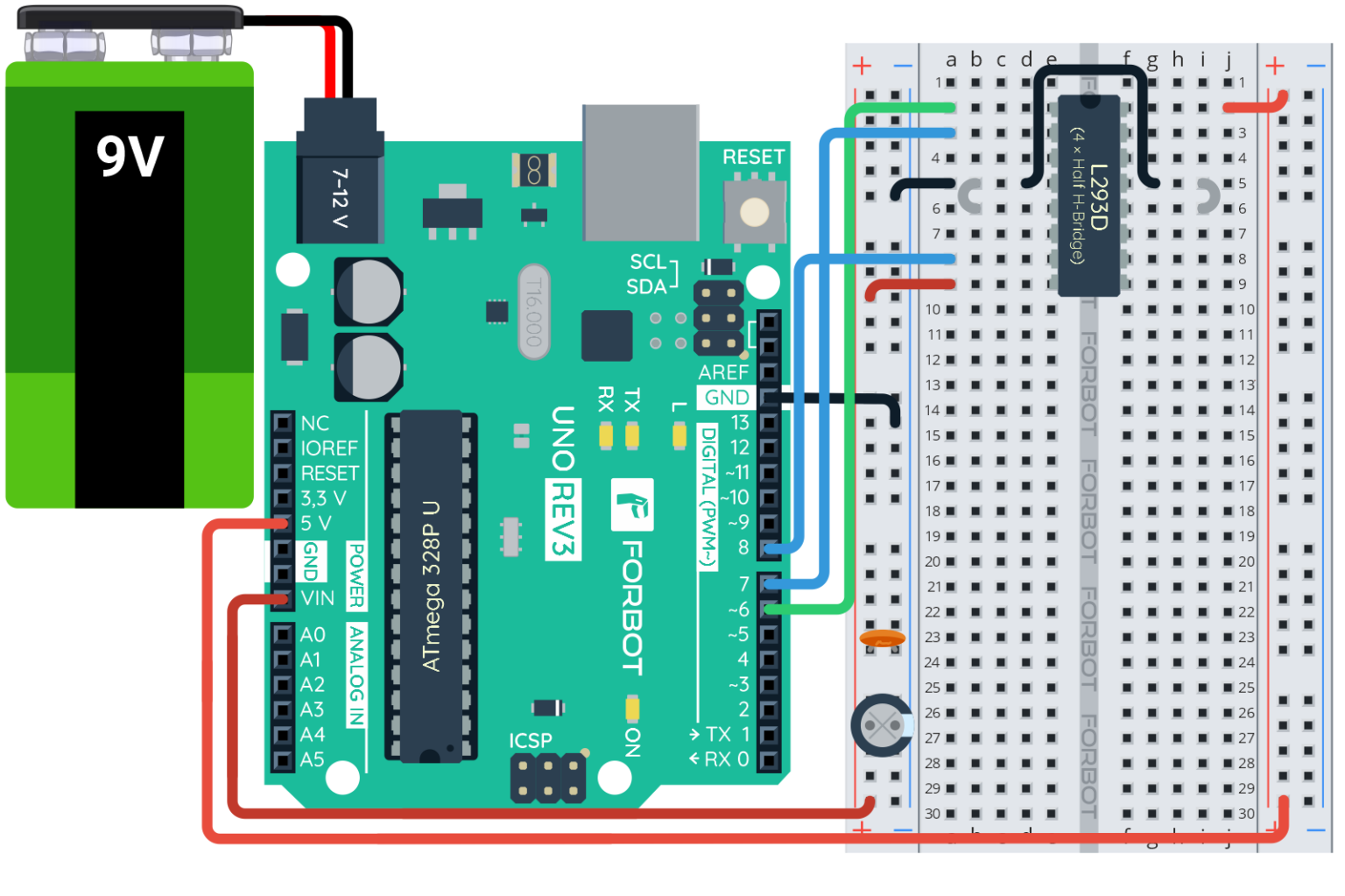 Arduino-Kurs - #8 - DC-Motorsteuerung, for Schleife - FORBOT